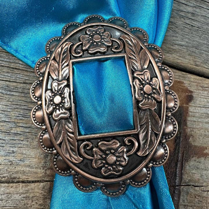 Wild Rag Slide Copper Flower Etched Western Accessory – Ballad of the ...